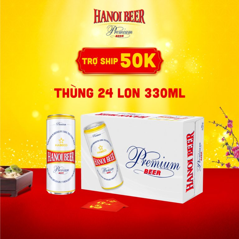 Bia Hanoi Premium - Thùng 24 lon 330ml - Habeco