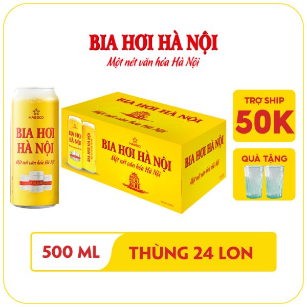 Bia Hơi Hà Nội - Thùng 24 lon 500ml - Habeco