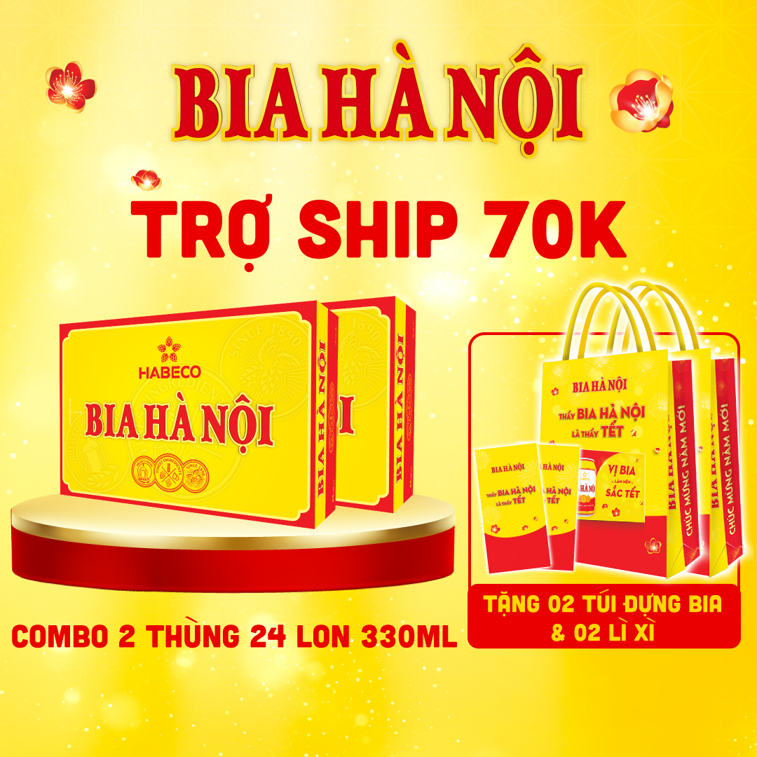 Combo 2 Thùng Bia Hà Nội - Thùng 24 lon 330ml - Habeco