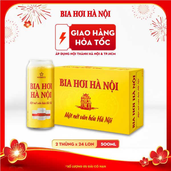 Bia Hơi Hà Nội - Thùng 24 lon 500ml - Habeco