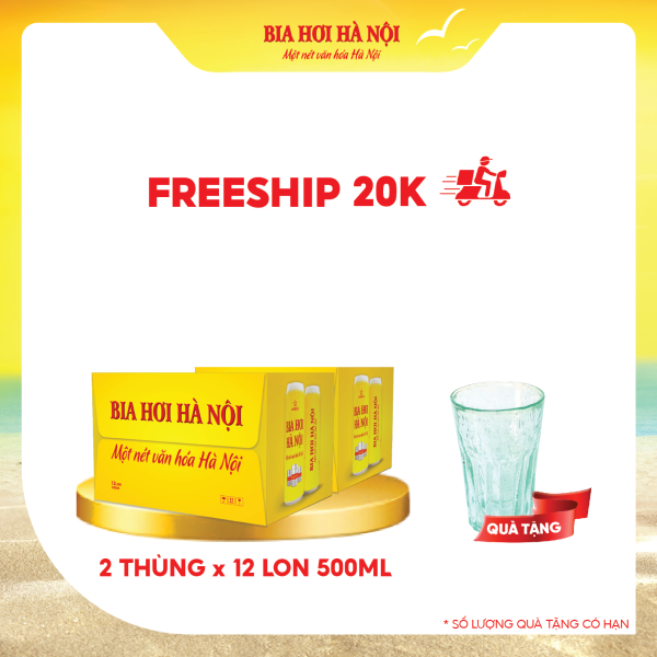 Combo 2 thùng Bia Hơi Hà Nội – Thùng 12 lon 500ml - Habeco