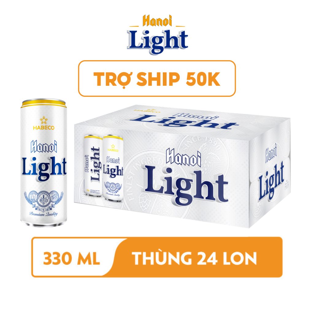 Bia Hanoi Light – Thùng 24 lon 330ml - Habeco