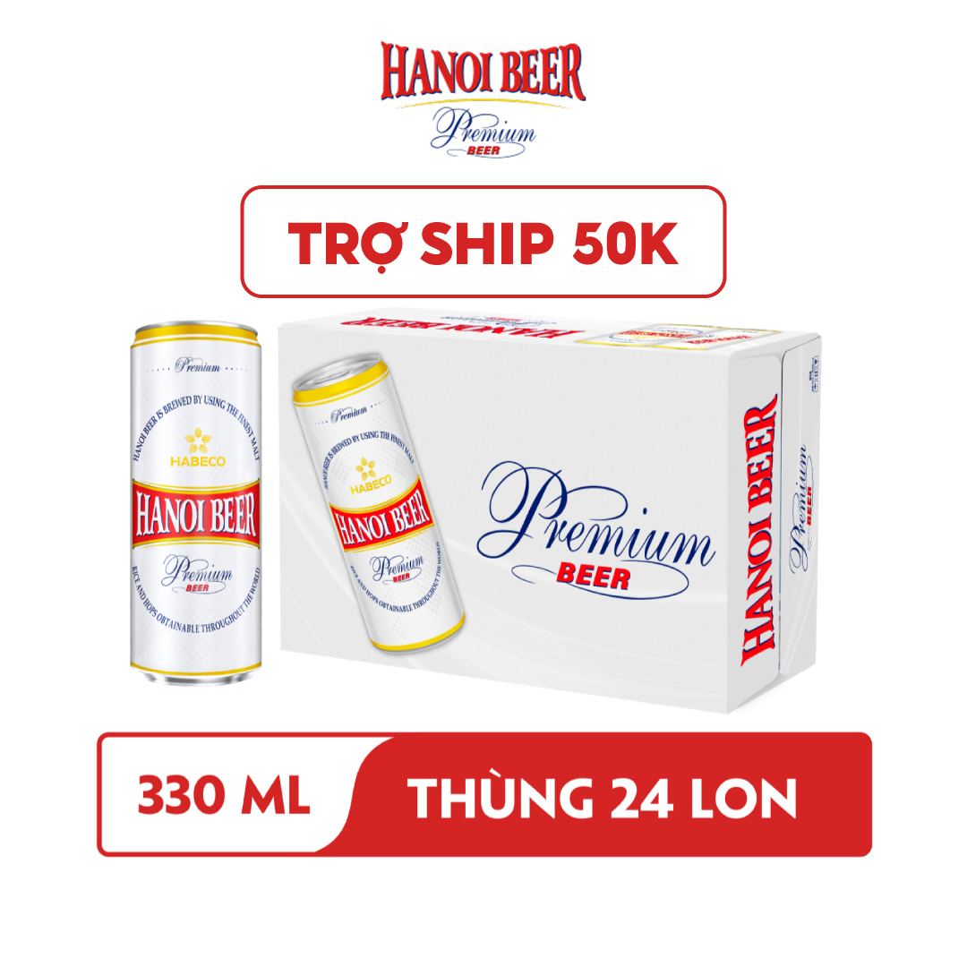 Bia Hanoi Premium - Thùng 24 lon 330ml - Habeco