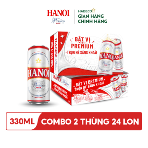 Bia Hanoi Premium - Thùng 24 lon 330ml - Habeco
