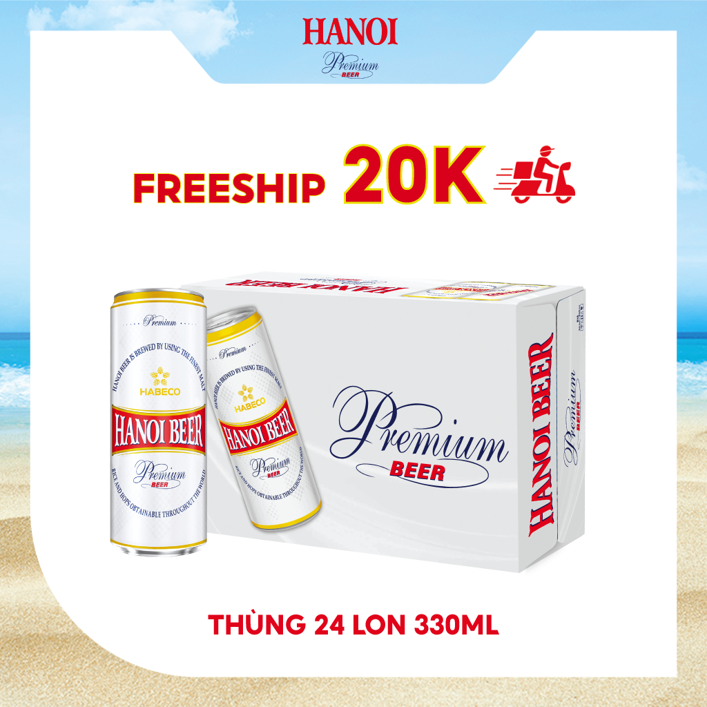 Bia Hanoi Premium - Thùng 24 lon 330ml - Habeco