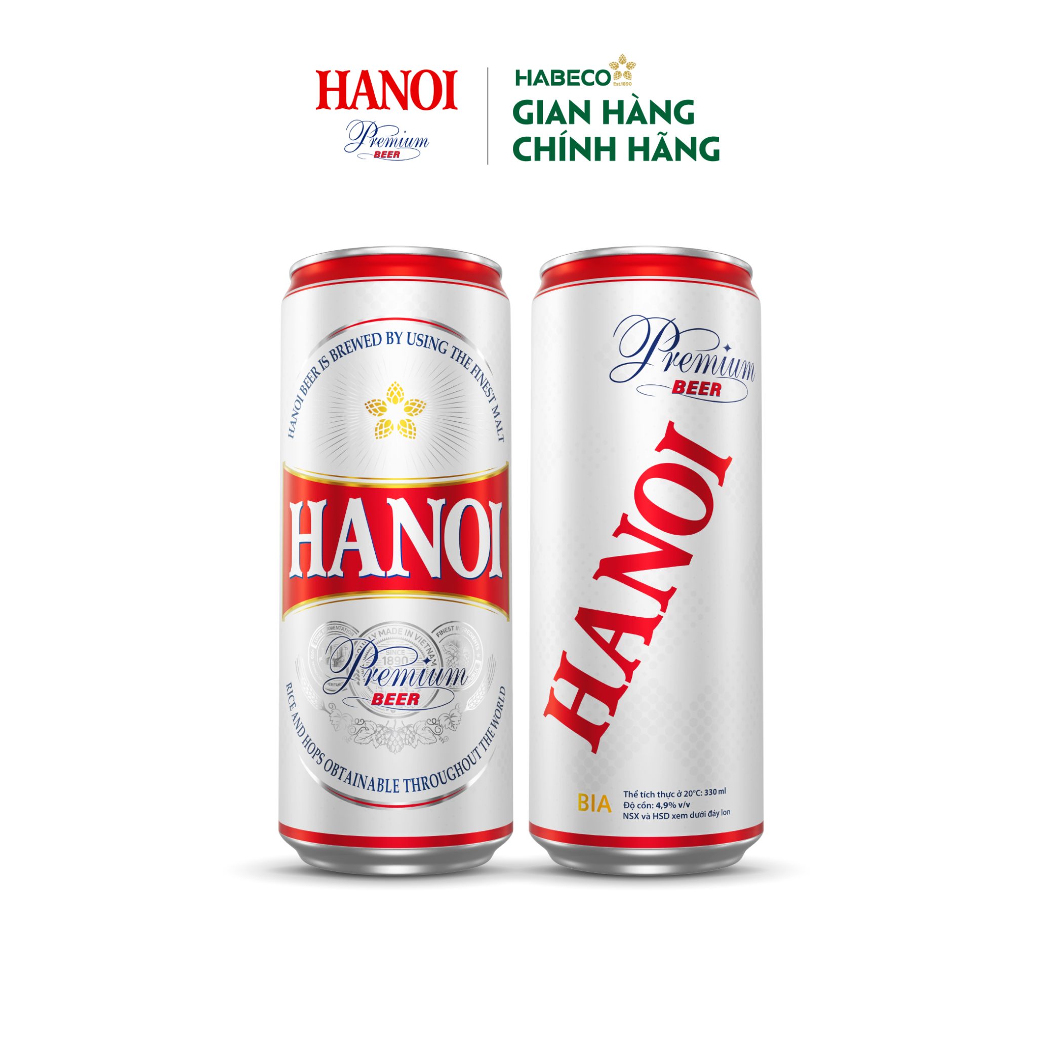 Bia Hanoi Premium - Thùng 24 lon 330ml - Phiên bản Tết 2026 - Habeco