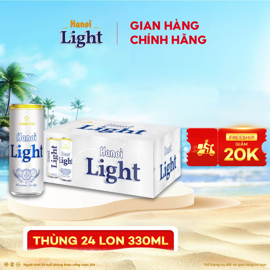 Bia Hanoi Light – Thùng 24 lon 330ml - Habeco